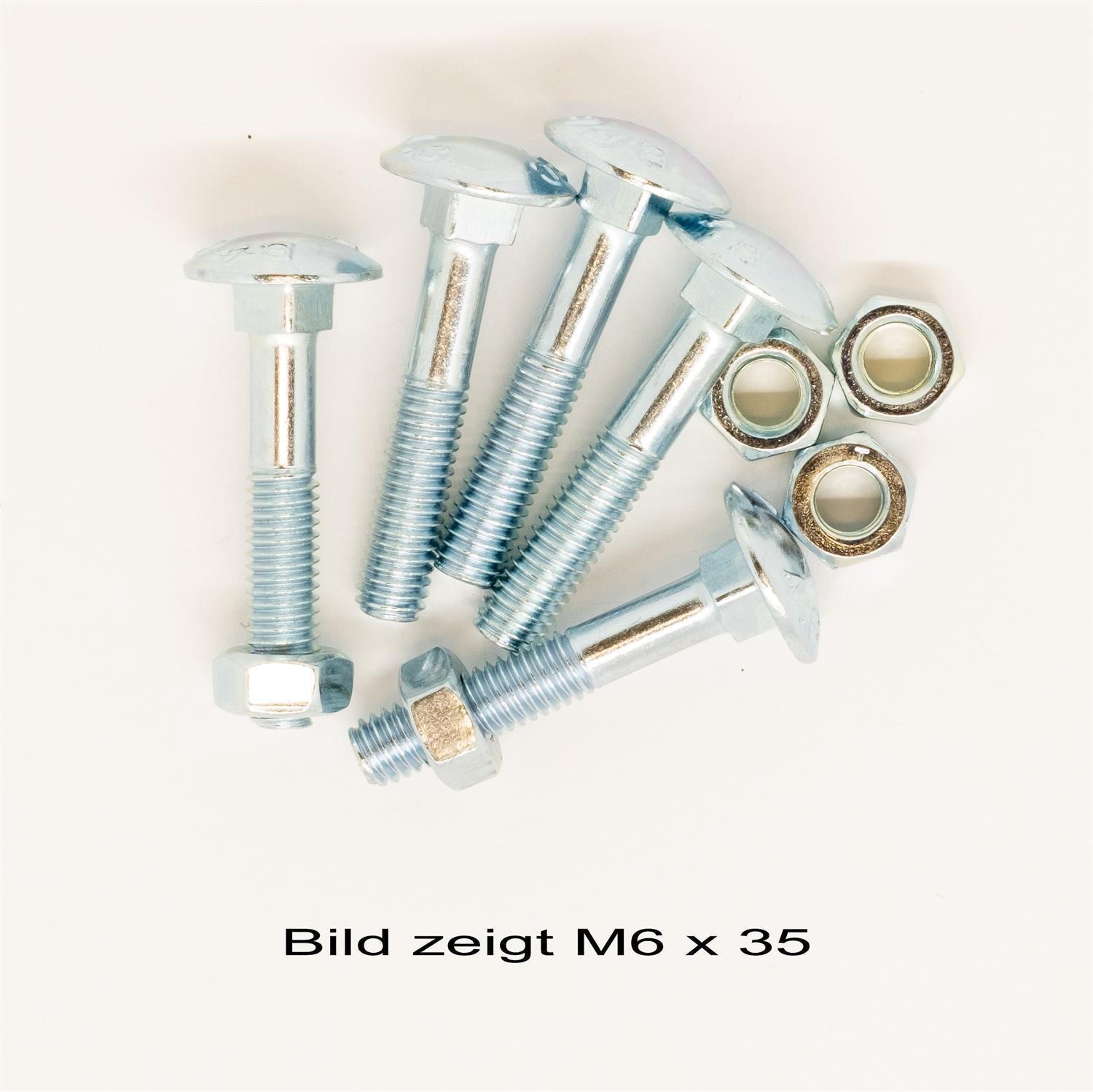 Flachrundschrauben DIN 603 Mu St. M 16 x 140 galv. verzinkt gal Zn VE= 25Stück | 603-v-16140